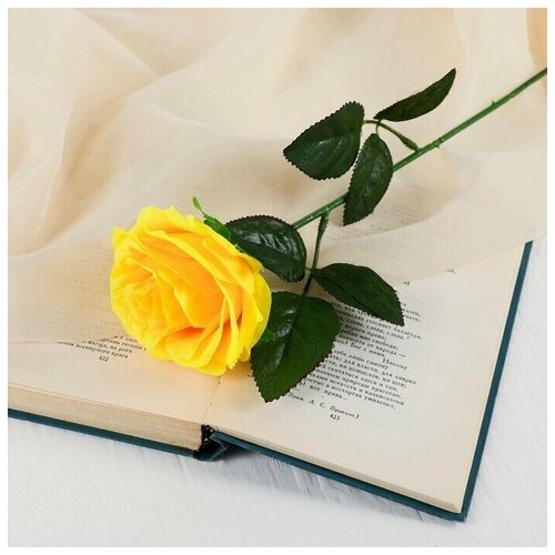 Цветы искусственные "Роза Глория" 9*60 см, жёлтая