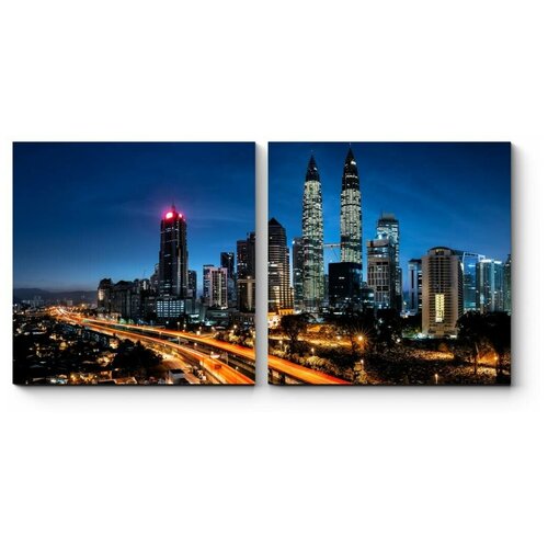 Модульная картина Пробуждающийся Куала-Лумпур на рассвете 60x30