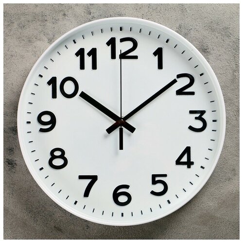 Часы настенные Рубин серия: Классика, "Этель", d 30 см, плавный ход, 1 АА, белые