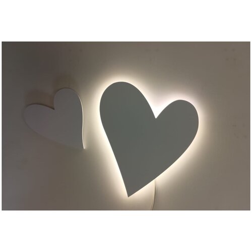 Светильник-ночник "Сердце" 38см, с дистанционным управлением, белая теплая подсветка+декор
