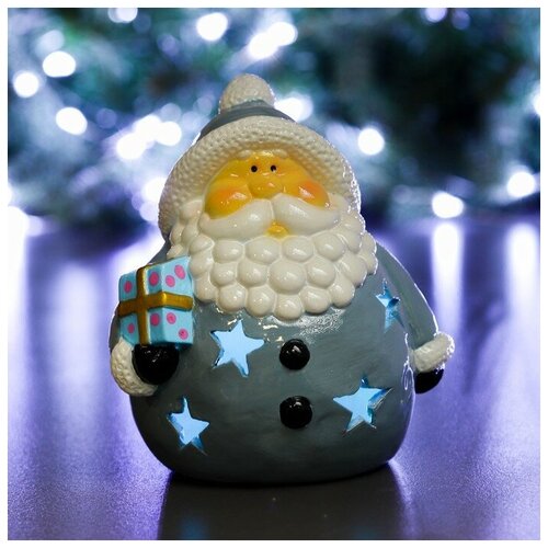 Фигура с подсветкой "Дед Мороз с подарком" 11х14х17см