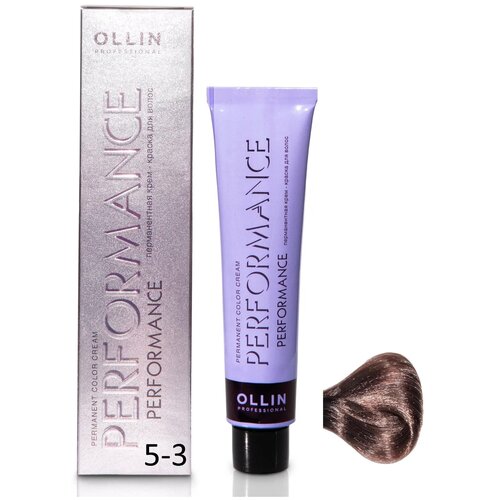 OLLIN Professional Performance перманентная крем-краска для волос, 5/3 светлый шатен золотистый, 60 мл