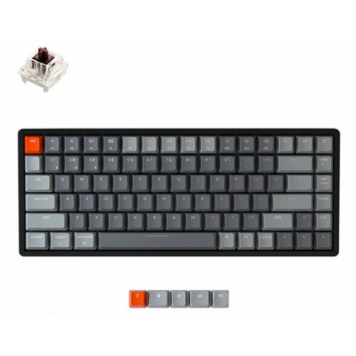 Беспроводная механическая клавиатура Keychron K2, 84 клавиши, алюминиевый корпус, RGB подсветка, Hot-Swap, Gateron Brown Switch