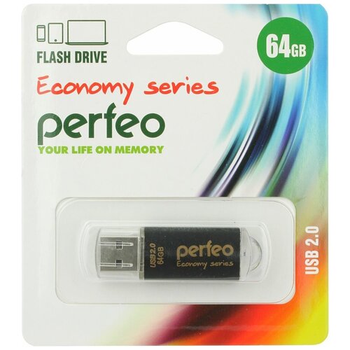 Флешка 64GB USB2 Perfeo E01 Black