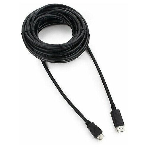 Кабель DisplayPort->HDMI Cablexpert CC-DP-HDMI-10M, 10м, 20M/19M, черный, экран, пакет