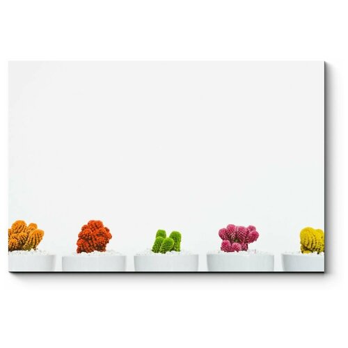Модульная картина Разноцветные кактусы90x60