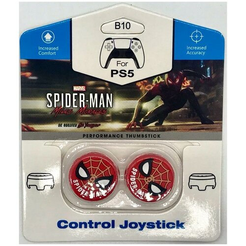 Накладки на стики для геймпада DualSense CQC Spider Man Red\B10 (2 шт) (PS5)