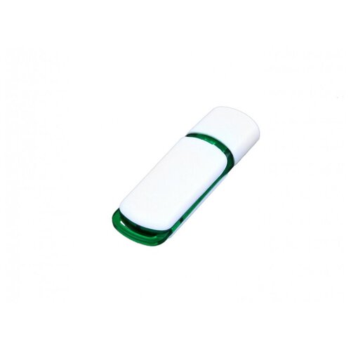 Промо флешка пластиковая с цветными вставками (4 Гб / GB USB 2.0 Зеленый/Green 003)