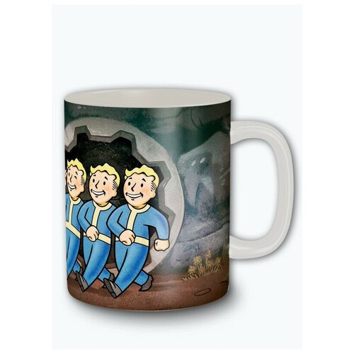 Кружка белая игры Fallout 76 фоллаут 76, силовая броня, vault boy, волт бой 11799