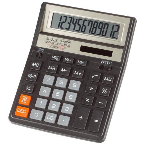 Калькулятор настольный Attache ASF-888 12-разрядный черный 204x158x32 мм