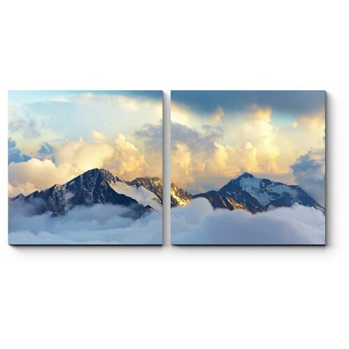 Модульная картина Альпийский пейзаж 70x35