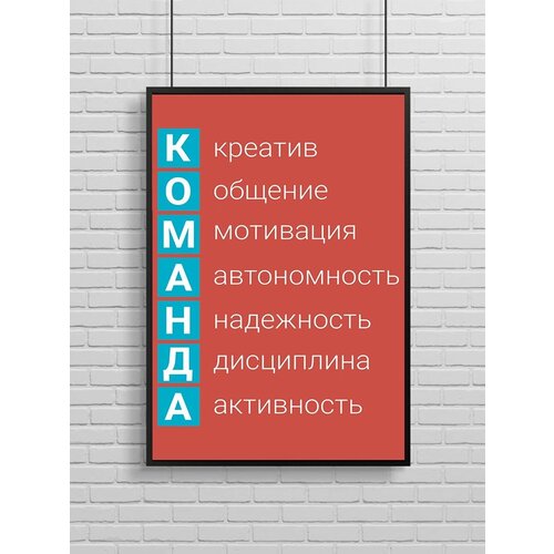 Постер, плакат на стену "Мотивация, команда", 49х33 см