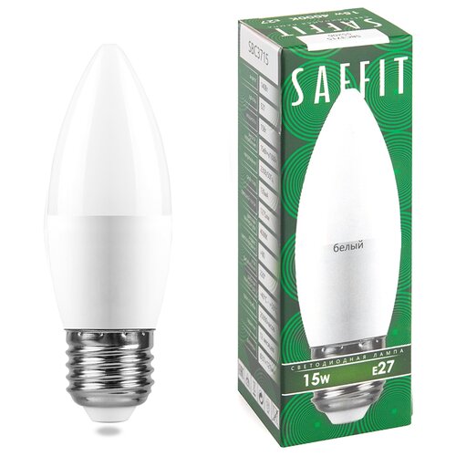 Лампа светодиодная Saffit SBC3715 55206, E27, C37, 15 Вт, 4000 К