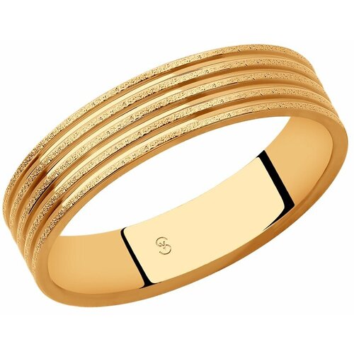 Кольцо обручальное SOKOLOV, красное золото, 585 проба, размер 21.5