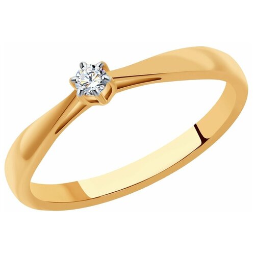 Кольцо помолвочное SOKOLOV, красное золото, 585 проба, бриллиант, размер 15.5