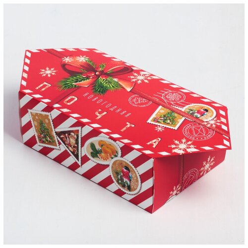 Сборная коробка-конфета Новогодняя почта, 9,3 x 14,6 x 5,3 см