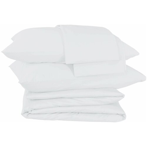 Комплект постельного белья moonlu Сатин, 1,5 спальный, наволочки 50x70 см, белый