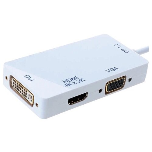 Видео адаптер Orient C320 mini DisplayPort на DVI -HDMI -VGA 4Kx2K кабель 0.2 метра, белый