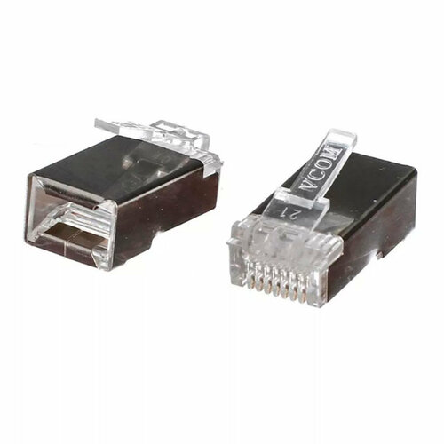 Vcom Коннектор Vcom VNA2230-1/20 Коннекторы RJ45 8P8C для FTP кабеля 5 кат. экранированные, VCOM (20шт)