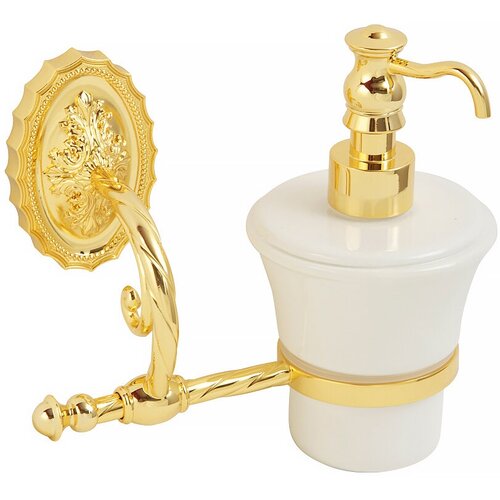 Дозатор жидкого мыла настенный, керамика/золото Migliore EDERA 16936
