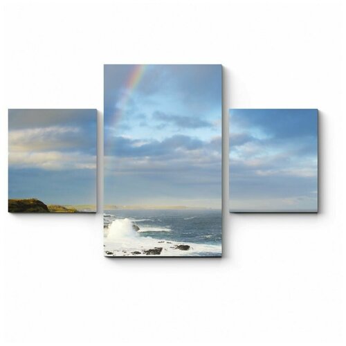 Модульная картина Морской пейзаж с радугой 80x52