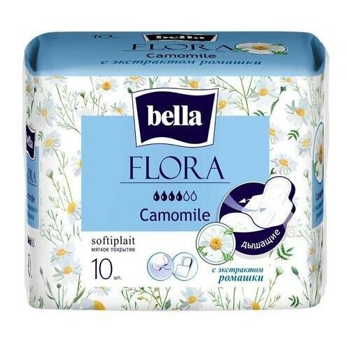 Прокладки женские гигиенические FLORA Camomile с экстрактом ромашки по 10 шт.