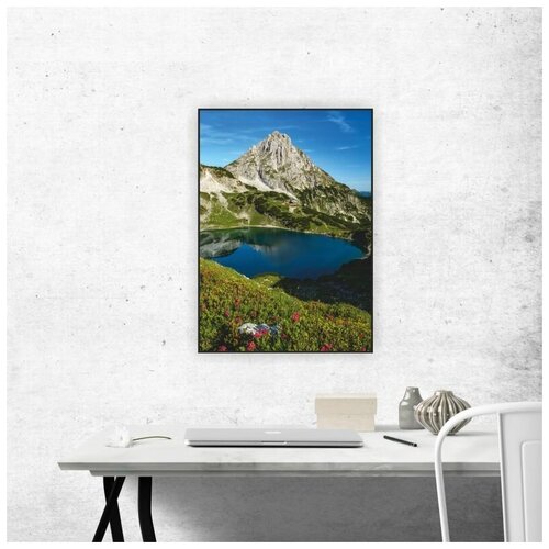 Постер Озеро в горах, Альпы 30х40 см в тубусе ПолиЦентр