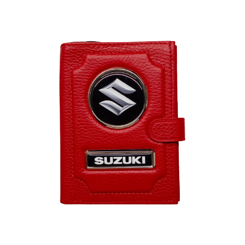 Обложка для автодокументов SUZUKI 1-6-1101, красный