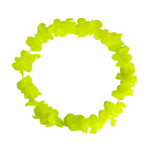 Гавайское ожерелье "Цветочки", цвет желто-зеленый