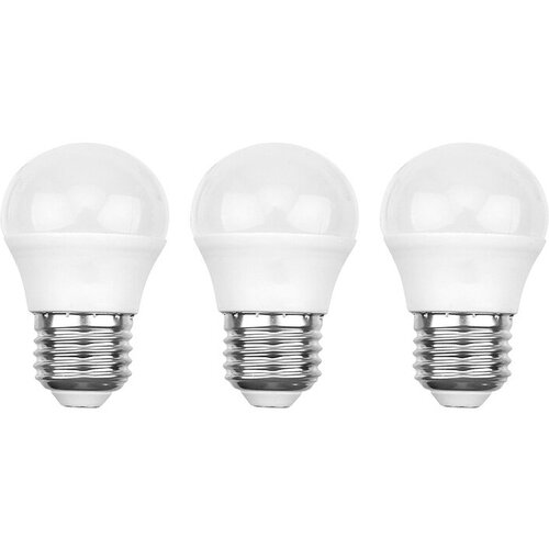 Лампа светодиодная Шарик (GL) 7,5Вт E27 713Лм 6500K холодный свет (3 шт/уп) REXANT 604-036-3 (3 упак)