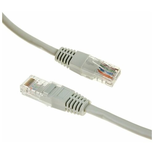 Патч-корд Gembird PP12e-5M, UTP 5е кат, RJ-45(m)-RJ-45(m), 5 м, серый