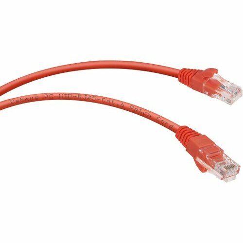 Патч-корд Cabeus U/UTP PC-UTP-RJ45-Cat.6-0.3m-RD категория 6, 2xRJ45/8p8c, неэкранированный, красный, PVC, 0.3м