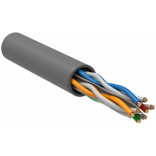 Кабель витая пара U/UTP кат.6 4х2х23AWG solid CU PVC сер. (м) ITK LC1-C604-111