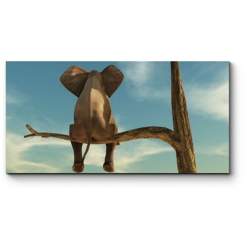 Модульная картина Слон любуется на облака 70x35