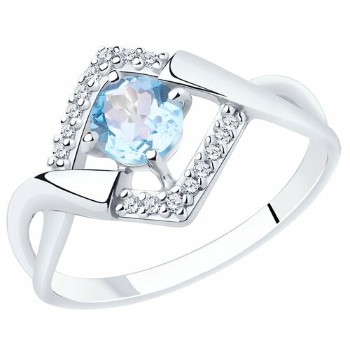 Кольцо Diamant, серебро, 925 проба, размер 18, белый