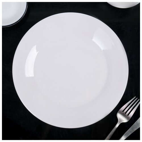 Тарелка обеденная с утолщённым краем White Label, d-22,5 см, белый