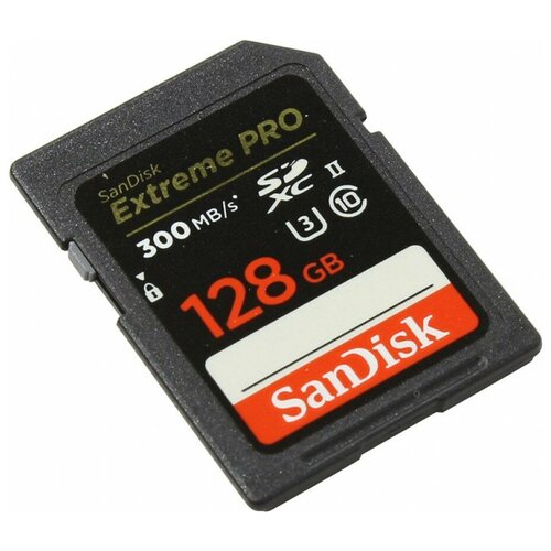 Карта памяти SanDisk SDXC Extreme Pro Class 10 UHS-II U3 (300/260MB/s) 128GB