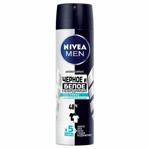 Nivea спрей мужской Невидимая защита для черного и белого Extra 150мл, 2 шт.