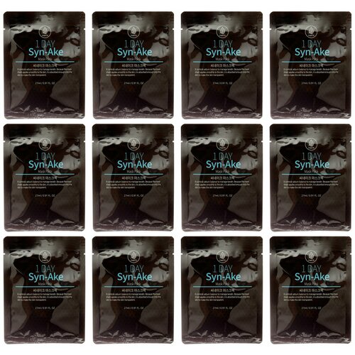 MedB Тканевая маска для лица с пептидом змеиного яда 1 Day Syn-Ake Mask Pack, 27 мл, 12 шт