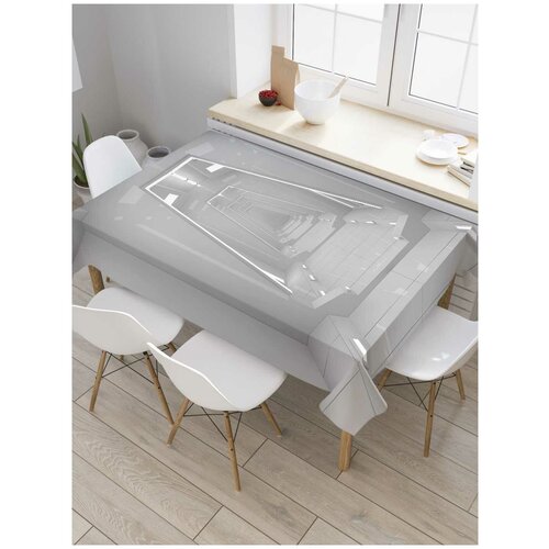Скатерть прямоугольная JoyArty на кухонный стол "Коридор технологий" из оксфорда, 120x145 см
