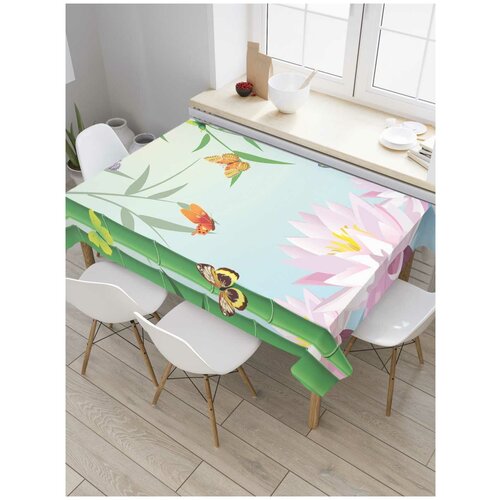 Скатерть прямоугольная JoyArty на кухонный стол "Среди бамбуков" из оксфорда, 180x145 см