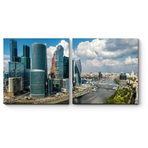 Модульная картина Деловой центр Москвы 60x30