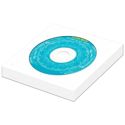 Перезаписываемый диск CD-RW 700Mb 12x Mirex в бумажном конверте с окном, 10 шт.