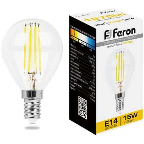Лампа светодиодная Feron LB-515 Шарик E14 15W 2700K 38249