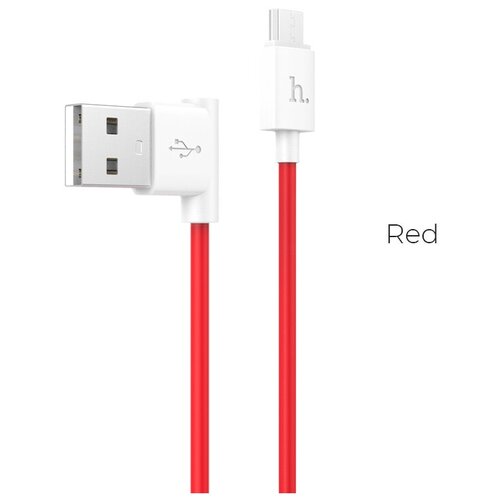 Кабель USB HOCO UPM10 Shape, USB - MicroUSB, 2.1А, 1.2 м, красный, L-образный