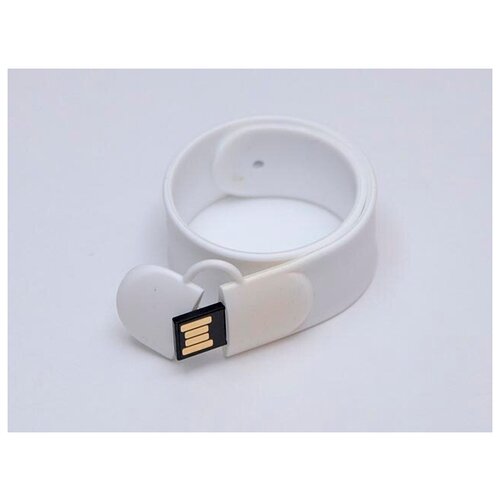 Флешка в виде браслета (32 Гб / GB USB 2.0 Белый/White SS001 Flash drive модель 1088)