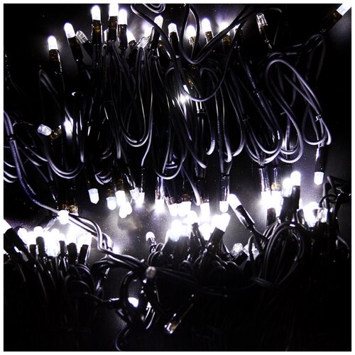 Гирлянда модульная «Дюраплей LED» Neon-Night 315-195 10 м, 200 LED, черный каучук, цвет свечения белый с эффектом мерцания