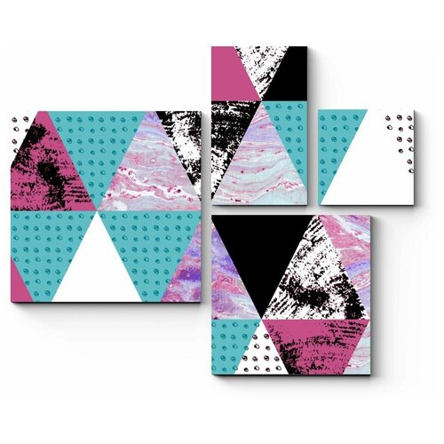 Модульная картина Текстурные треугольники 72x60