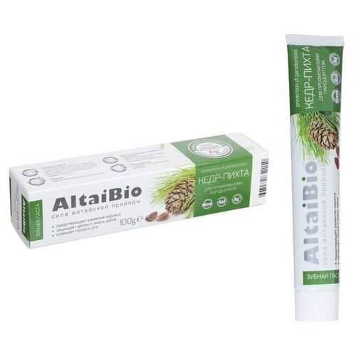 AltaiBio Зубная паста AltaiBio для профилактика парадонтоза Кедр-Пихта, 100 г