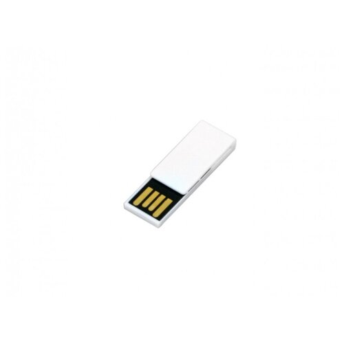 Пластиковая флешка зажим скрепка для нанесения логотипа (8 GB USB 2.0 Белый p_clip01 Flash drive VF- mini 30P)